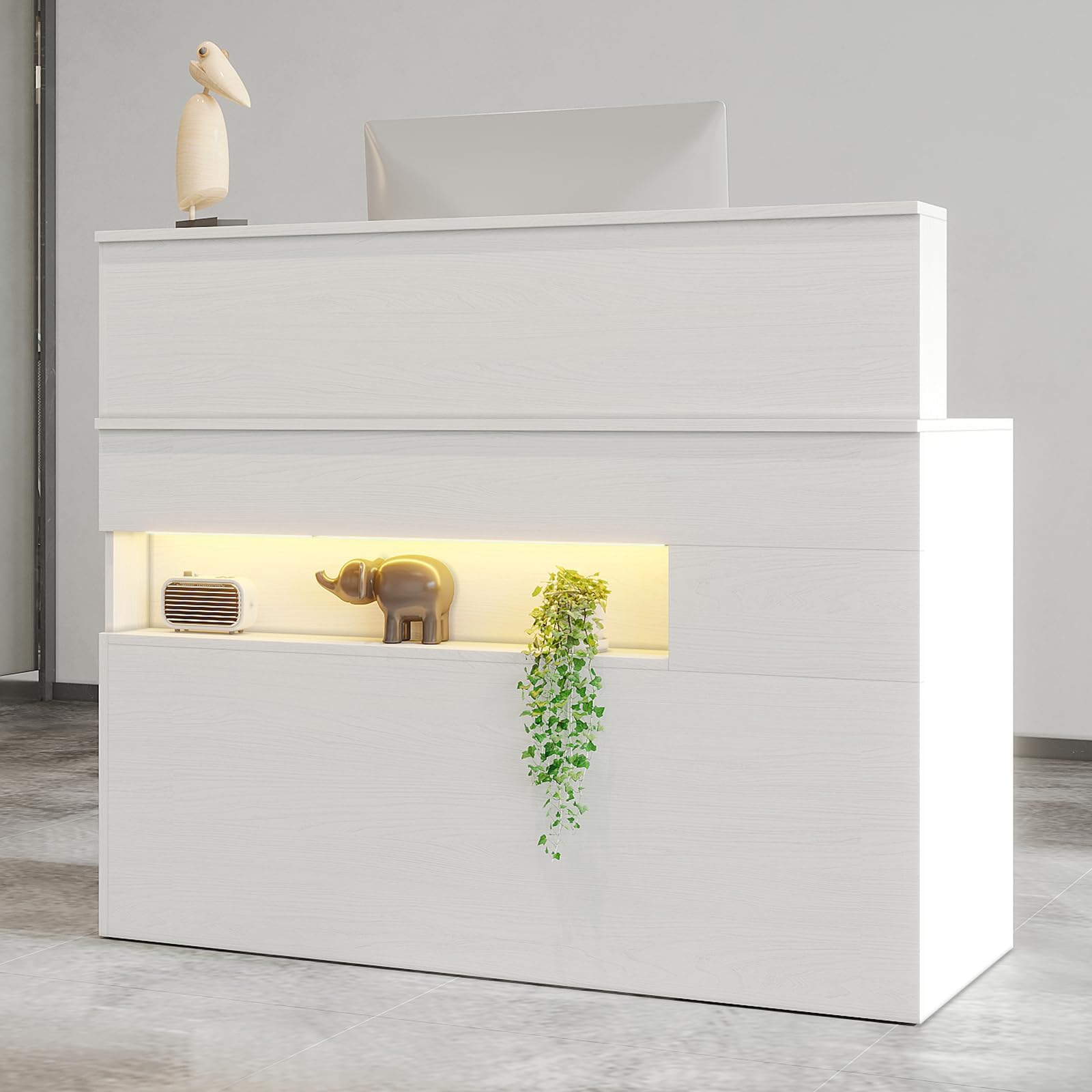 Amazon.com: FAMAPY Reception Desk Retail Counter with Lockable Drawer ...