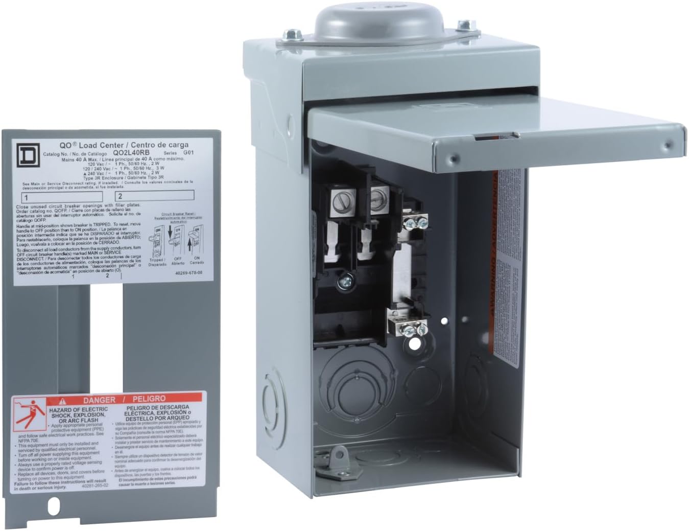 Square D - QO2L40RBCP 40A LOAD CENTER, Grey - Circuit Breaker Panels ...