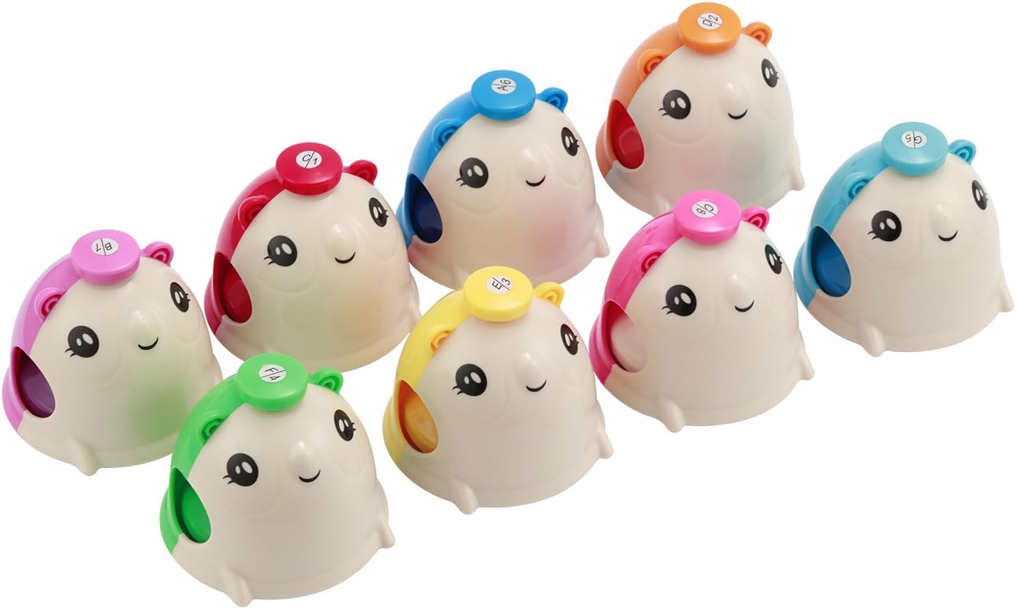 Amazon.com: Moukey Colorful Cute Cartoon Mouse-shape Hand Bells Set ...