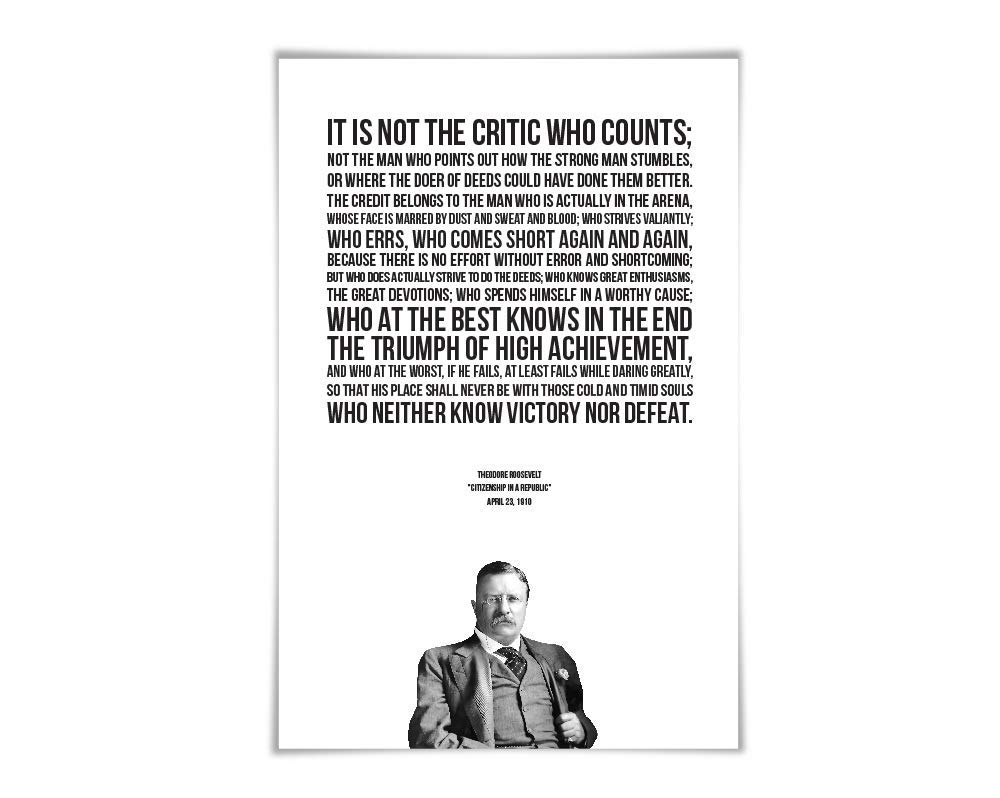 Amazon.com: Theodore Roosevelt Man in the Arena Speech Art Print ...