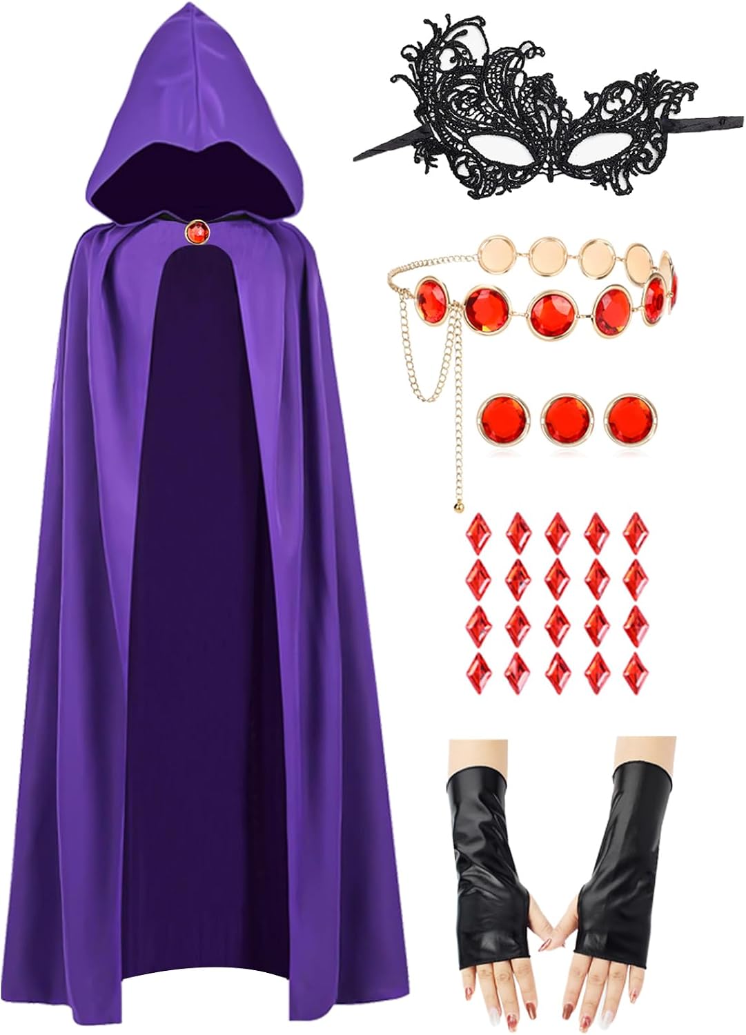 Amazon.com: Vitikilly Raven Cosplay Costume Women Halloween Raven ...