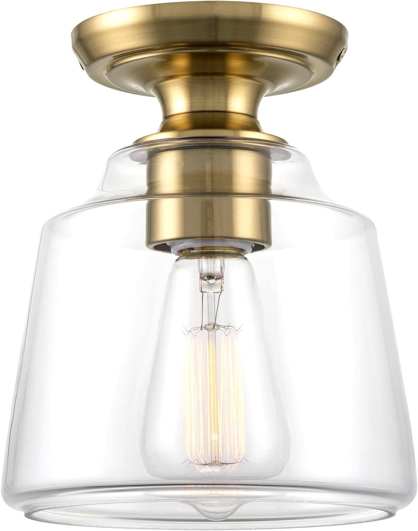 Kira Home Baron 9" Modern Farmhouse Semi Flush Mount Ceiling Light ...
