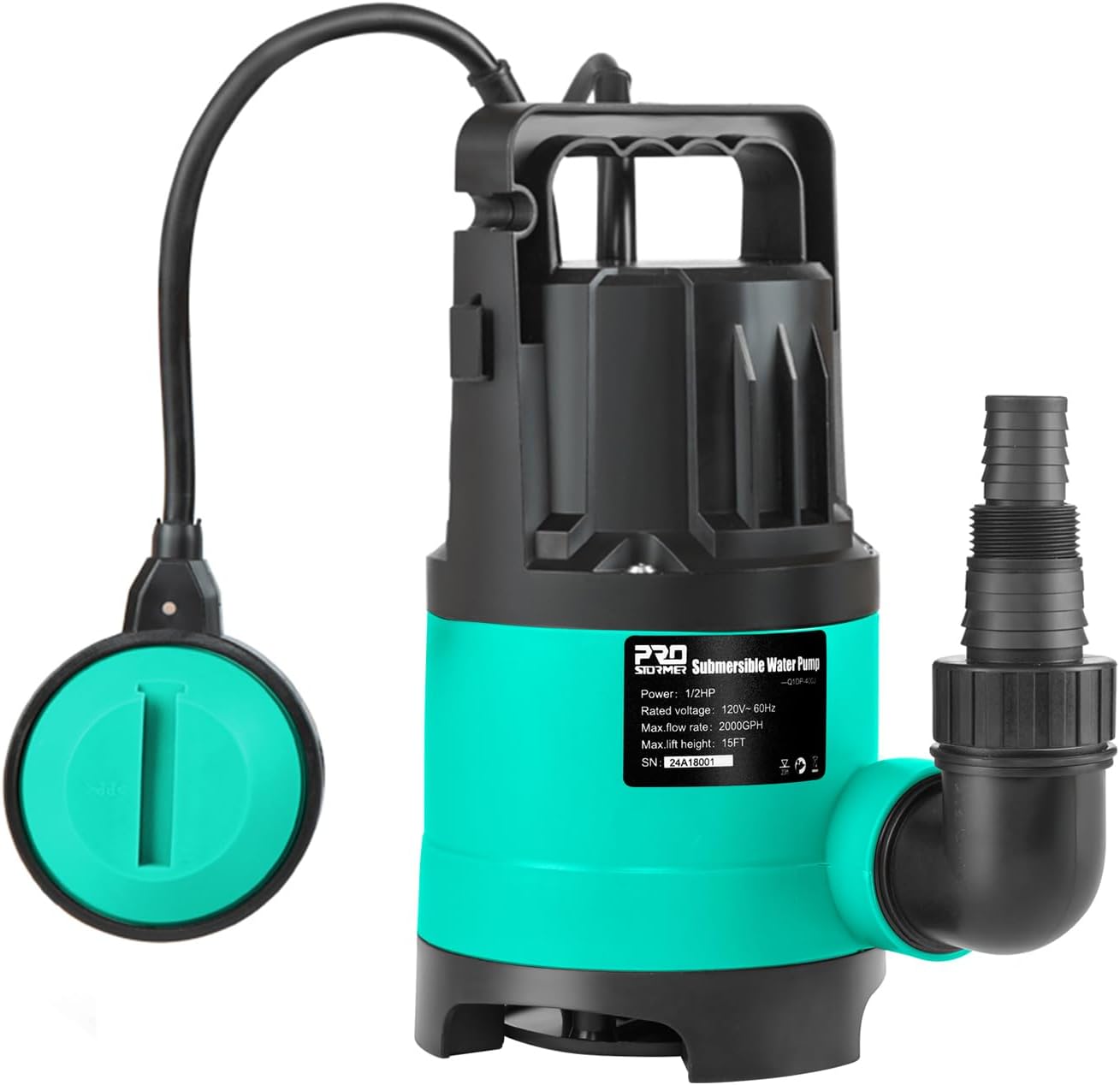 Amazon.com : 1 3/4 HP Submersible Sewage/Effluent Pump, 7272GPH Cast ...