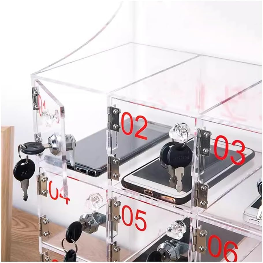 Amazon.com: Rygcrud Cell Phone Locker Box with 2 Hinger Door, 4.3mm ...