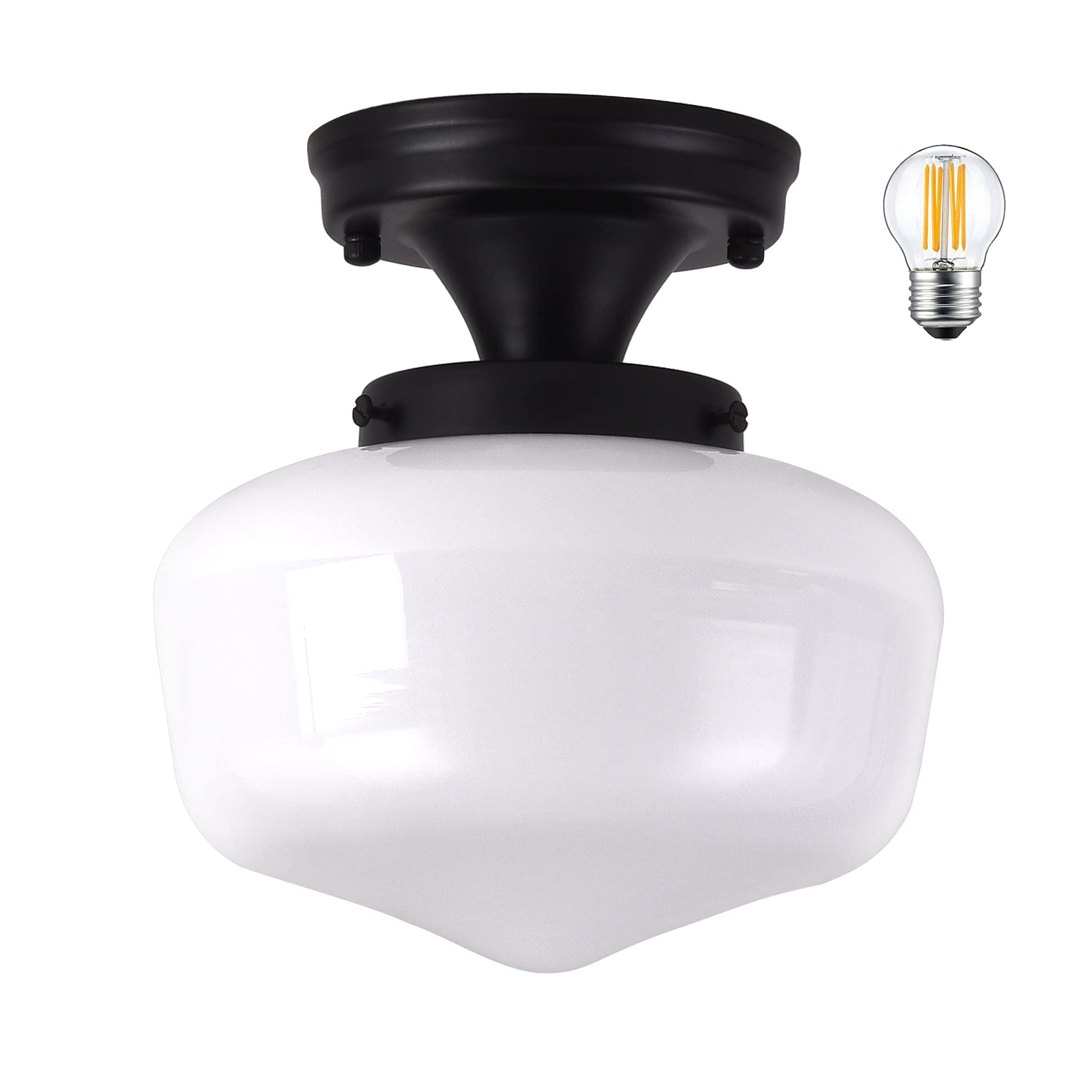 AyshwillDec Black Schoolhouse Light Fixture 8" Mid Century Light ...