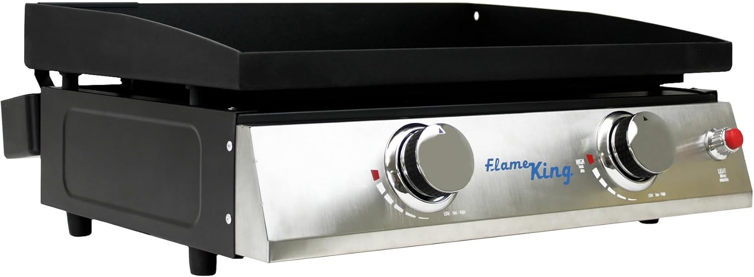 Amazon.com: Flame King 22-inch Double Burner Flat Top Griddle for ...