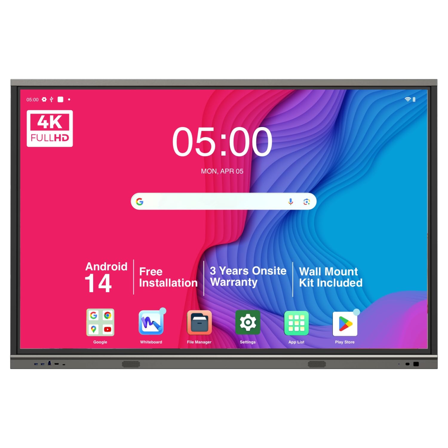 BIG VUE 65 Inches Interactive Flat Panel, White Board 4K UHD Multi Touch Screen Display 3840 x ...