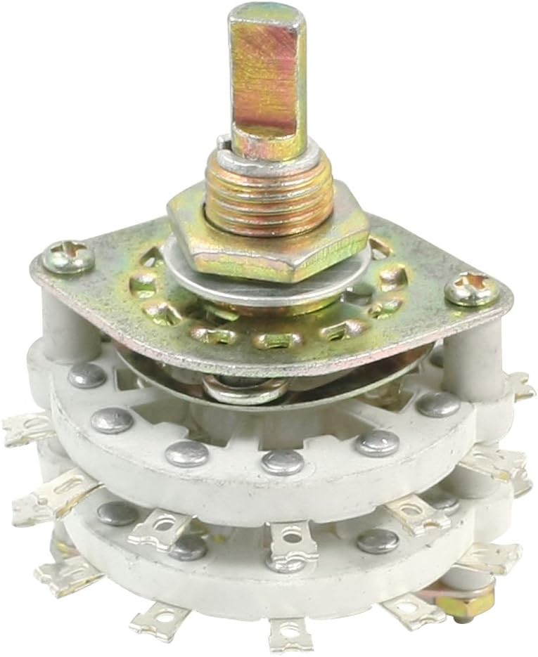 uxcell® 6P3T 6 Pole 3 Throw 2 Decks 24Pin Band Channael Rotary Switch ...