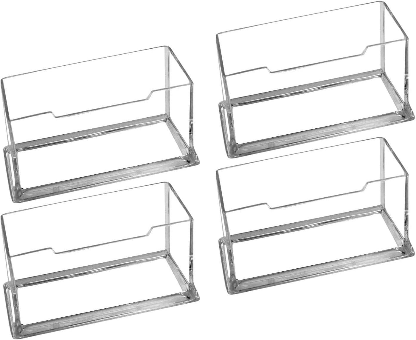 Business Card Holder,4 PCS Clear Acrylic Name Card Holder Flash Card ...