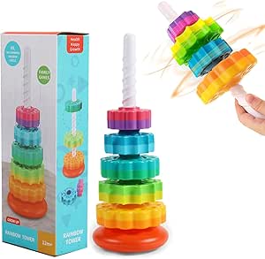 Baby Spinning Stacking Toys, Spin Toys ABS Plastic and Color Rainbow ...