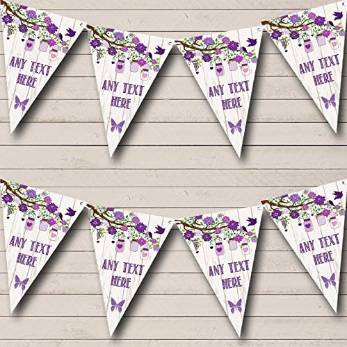 Banderines de madera estilo vintage estilo Shabby Chic, color morado ...