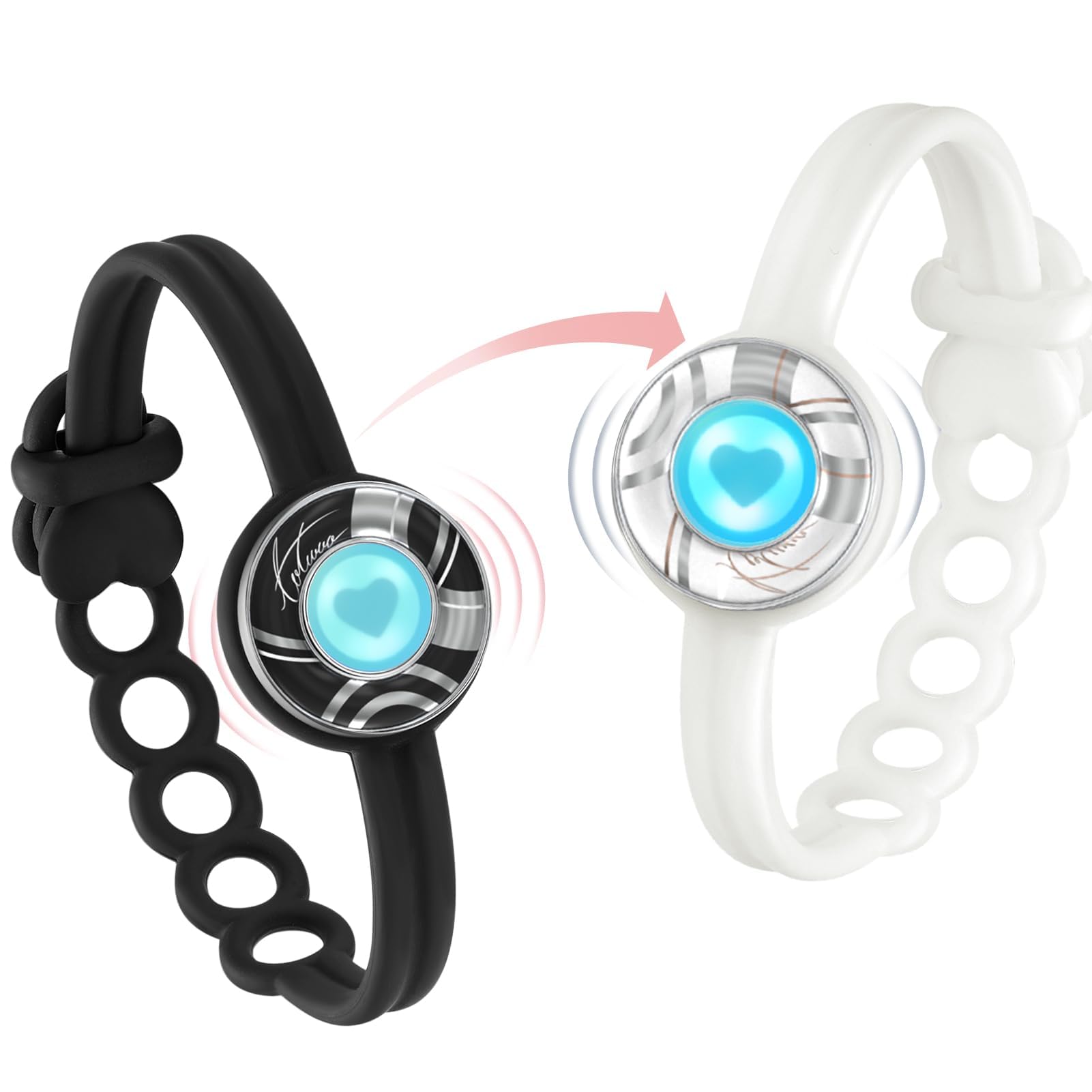 Long Distance Touch Bracelets, Vibration & Light up for Love -Pair of ...