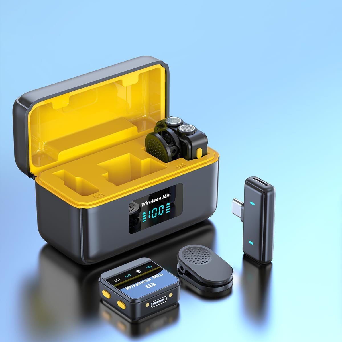 Amazon.com: Mini Wireless Lavalier Microphone Set for iPhone ipad ...