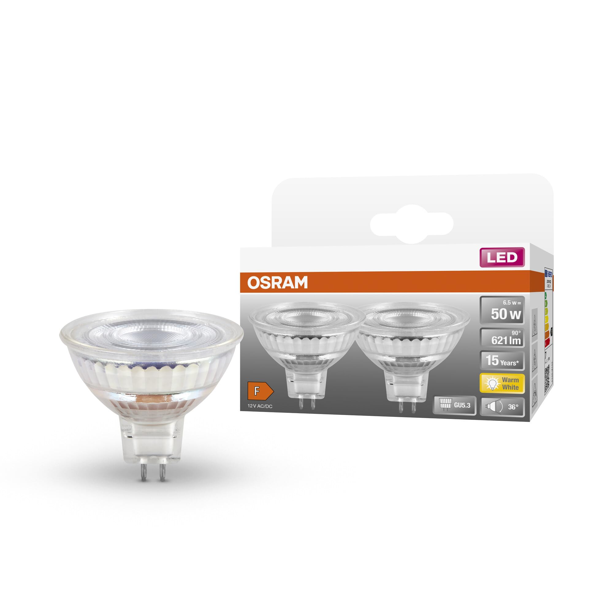 OSRAM Lampade di riflettori a LED VOLT basse MR16 (GU5.3) con presa di ...