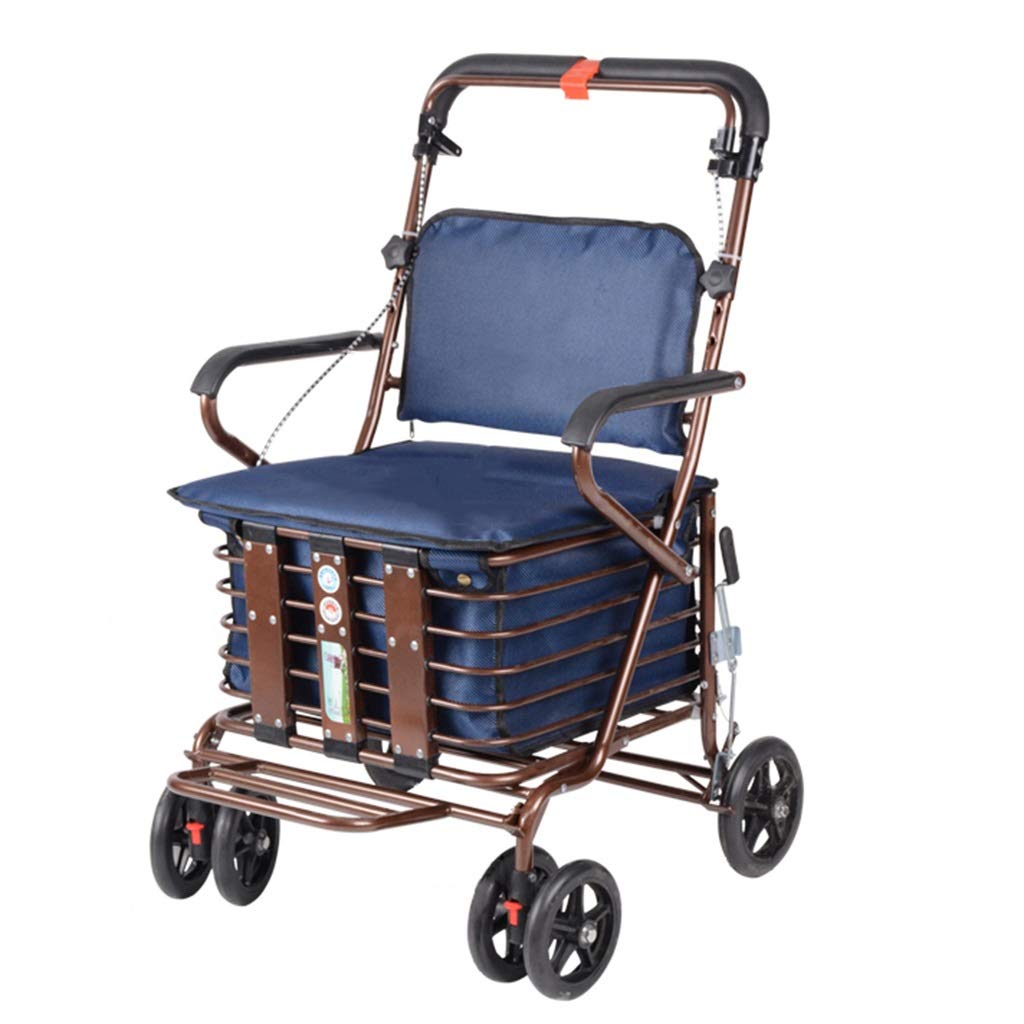 Buy Handiy Four-Wheeled Shopping Cart for The Elderly, A Walker with ...