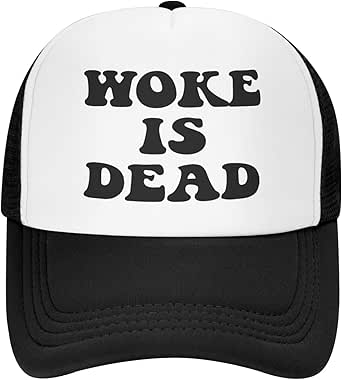 Amazon.com: RDATWBE Woke is Dead Hat Trucker Hats Mesh Cap Black ...