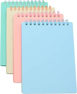 Amazon.com : Yansanido Top Bound Spiral Notebook, 4 Pcs 4 Color A6 Size ...