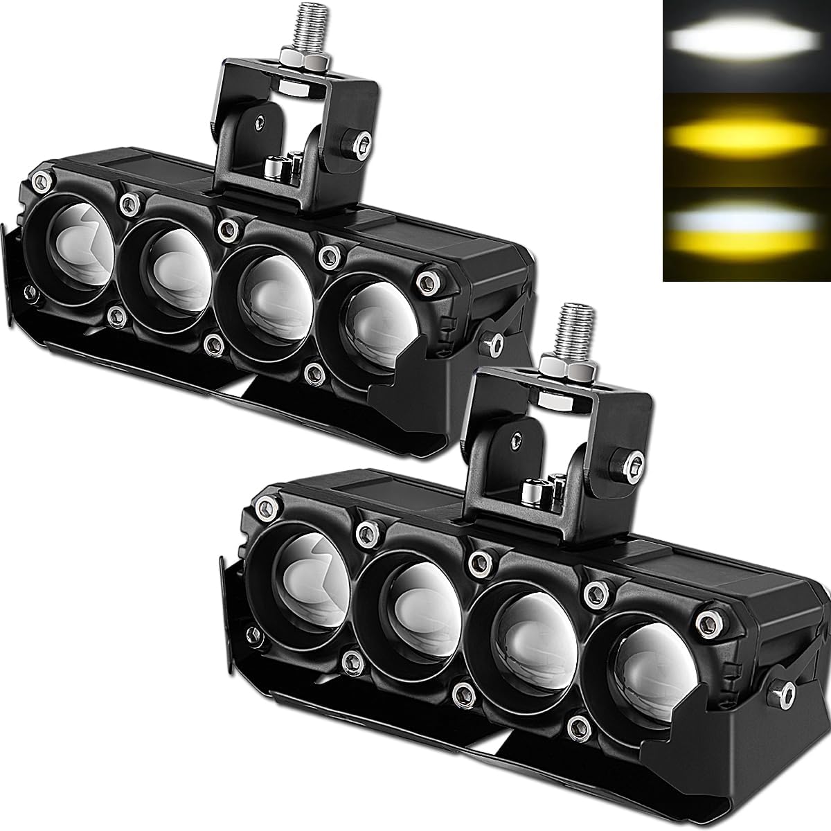 Amazon.com: Motorcycle Fog Lights, 80W 8000LM Dual Color White Amber ...