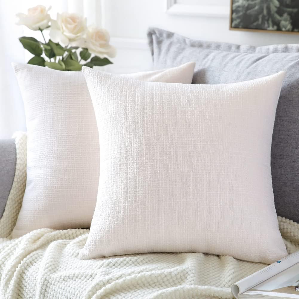 Amazon.com: OTOSTAR Linen Throw Pillow Covers Set of 2 Decorative ...