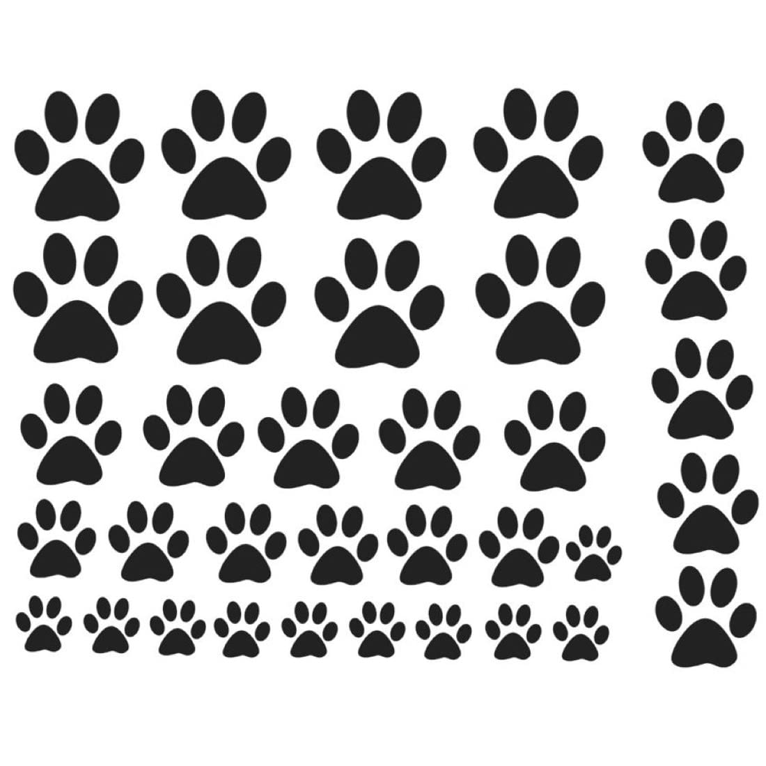 Stickers pattes de chat/chien - Set de 34 pattes. Décoration mur ...
