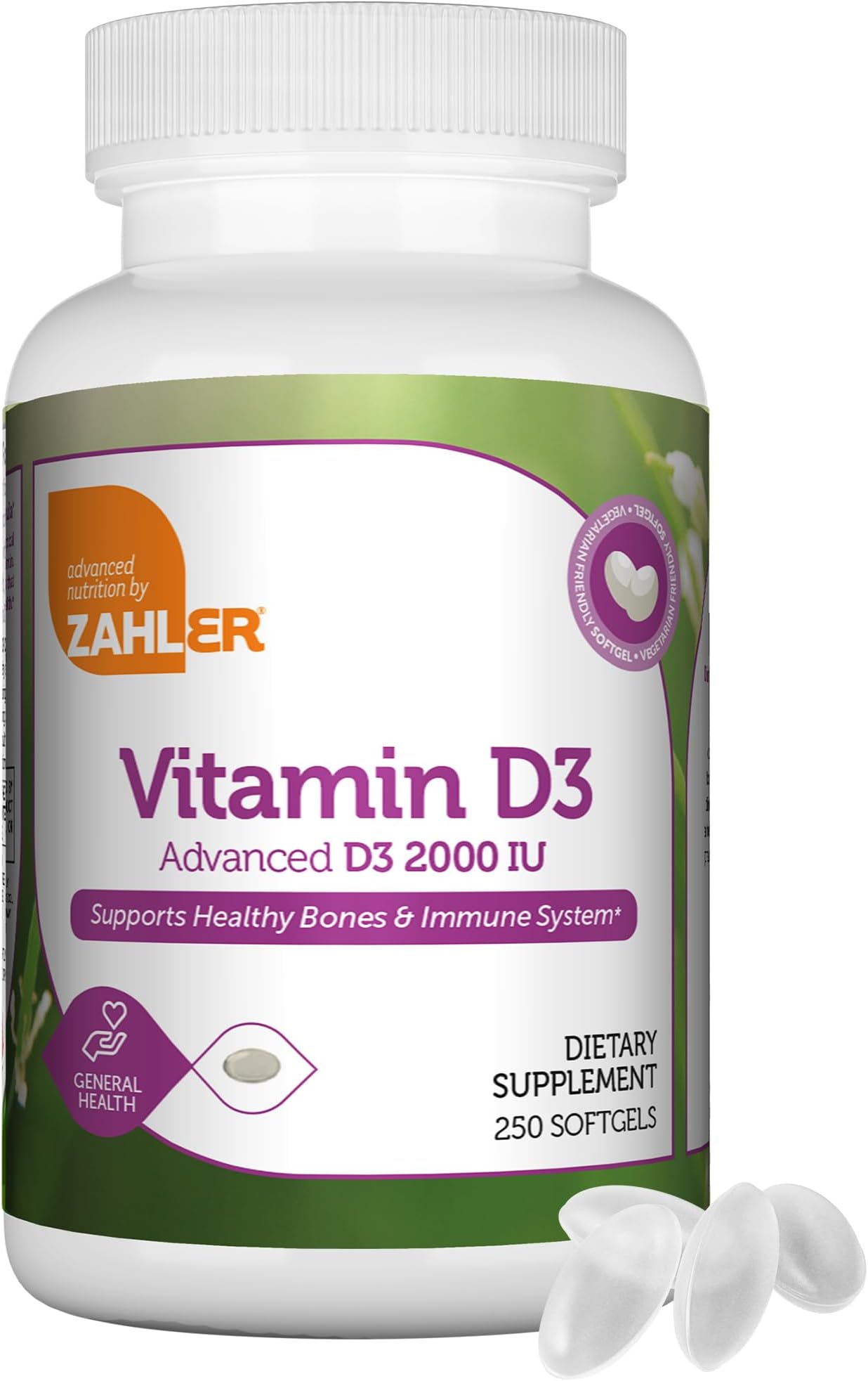 Amazon.com: Zahler - Advanced Vitamin D3 2000 IU Softgels (250 Count ...