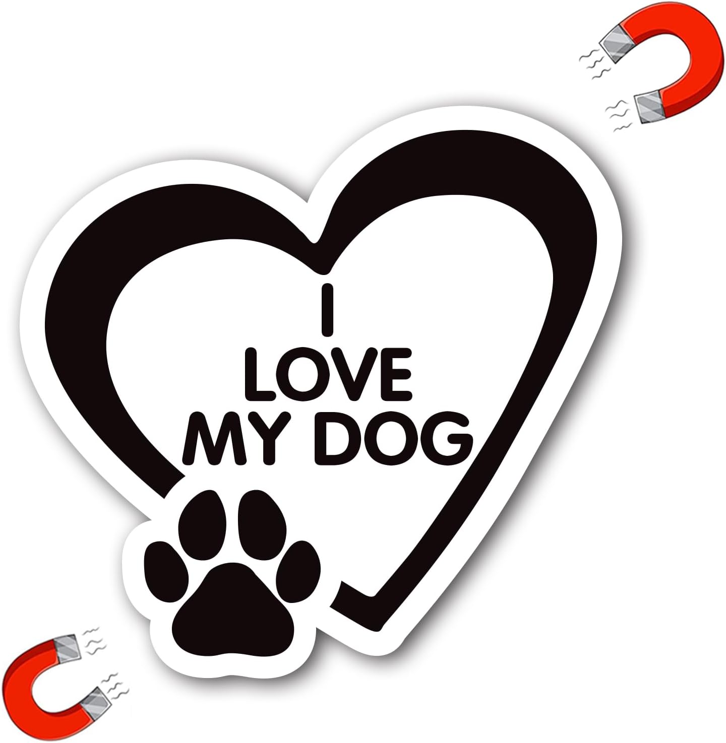 Amazon.com : Imagine This Paw Car Magnet, I Love My Dogs, 5-1/2-Inch by ...
