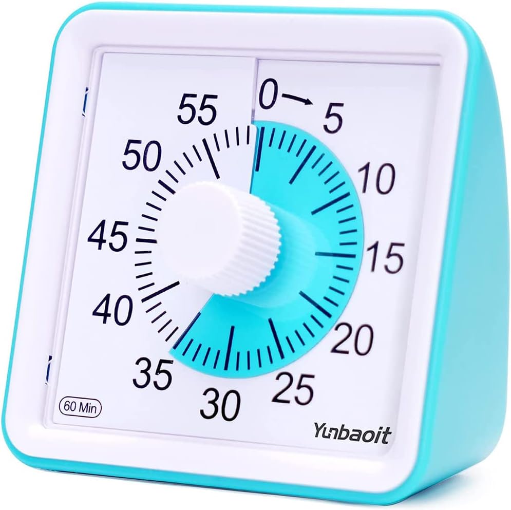 Secura 60-Minute Visual Timer, Silent Study Timer for Kids and Adults ...