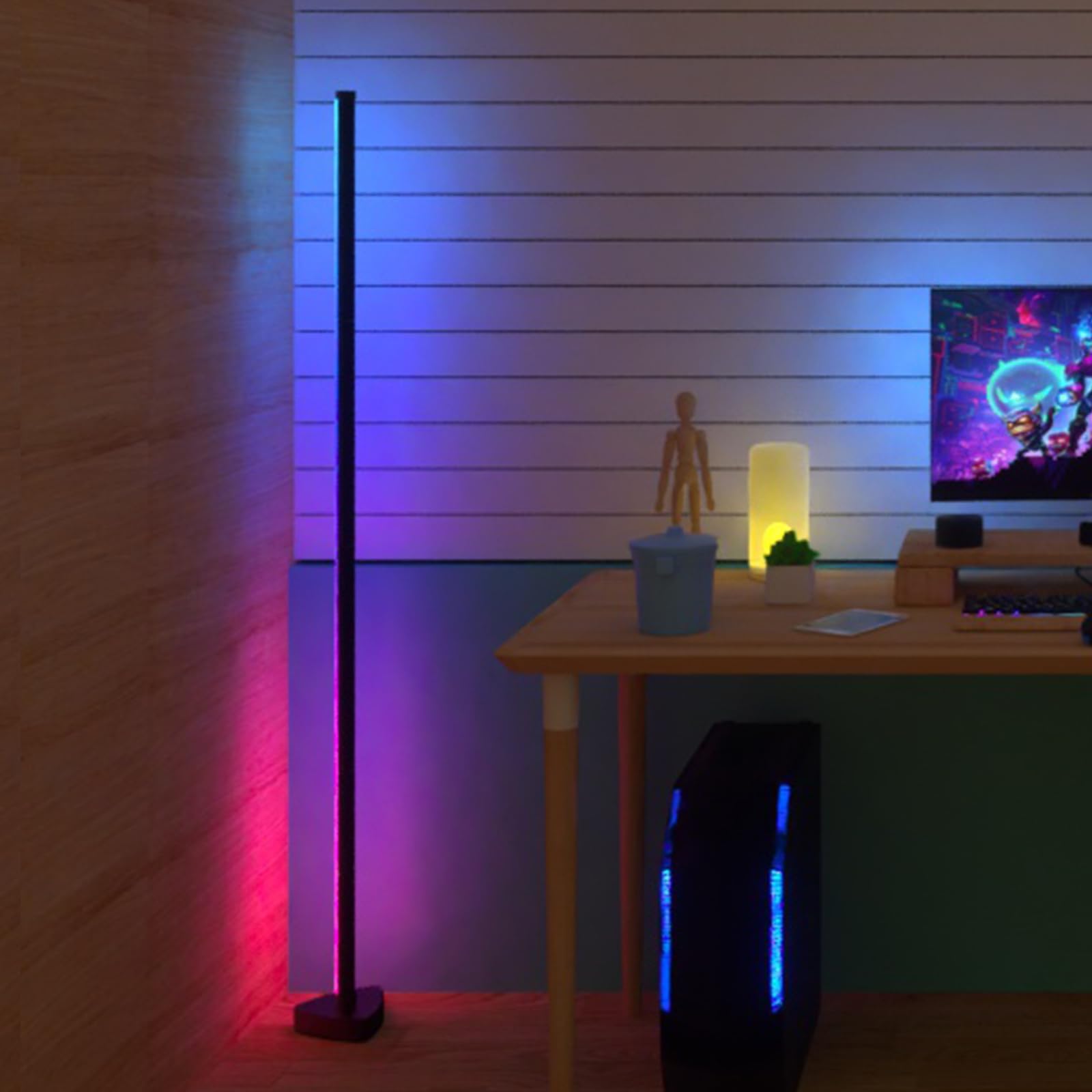 Lumtang Floor Lamp, LED Floor Lamp RGB Dimmable Colour Changing ...