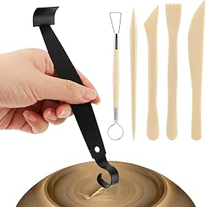 Amazon.com: Pottery Trimming Tools with 5pcs Ceramic Clay Trimming ...