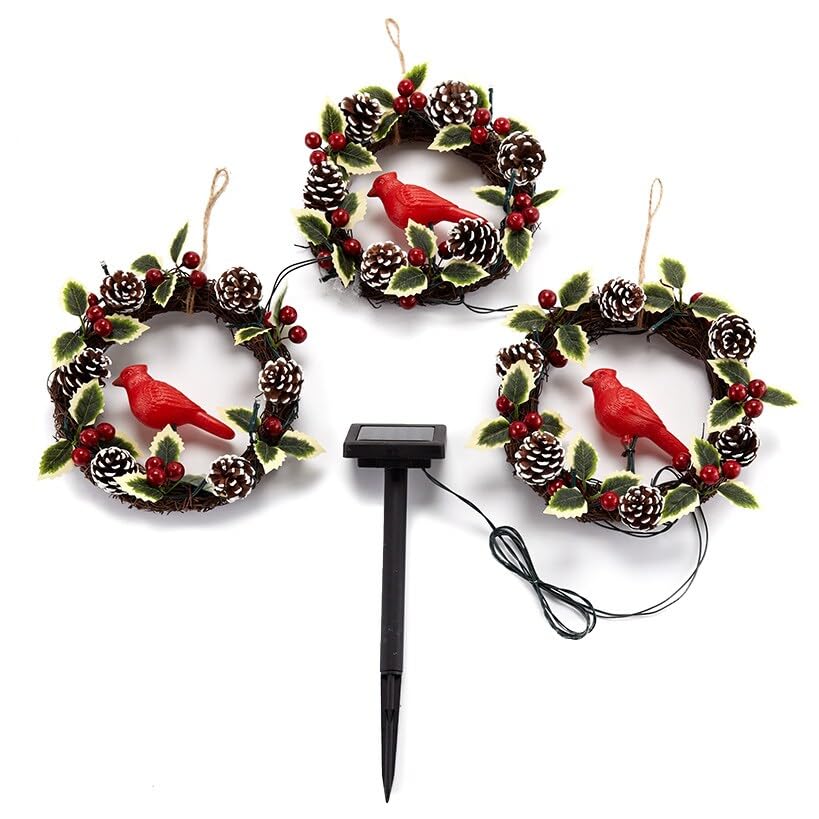 Solar Christmas Wreaths Outdoor Amazon.com: Ikasus Lit Artificial