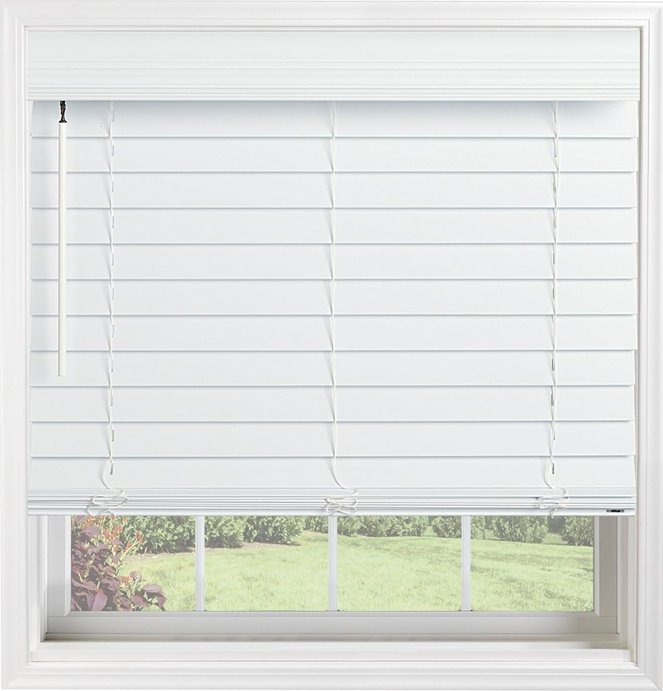 Amazon.com: Bali Blinds Custom Faux Wood 2 Inch Cordless Blinds with ...