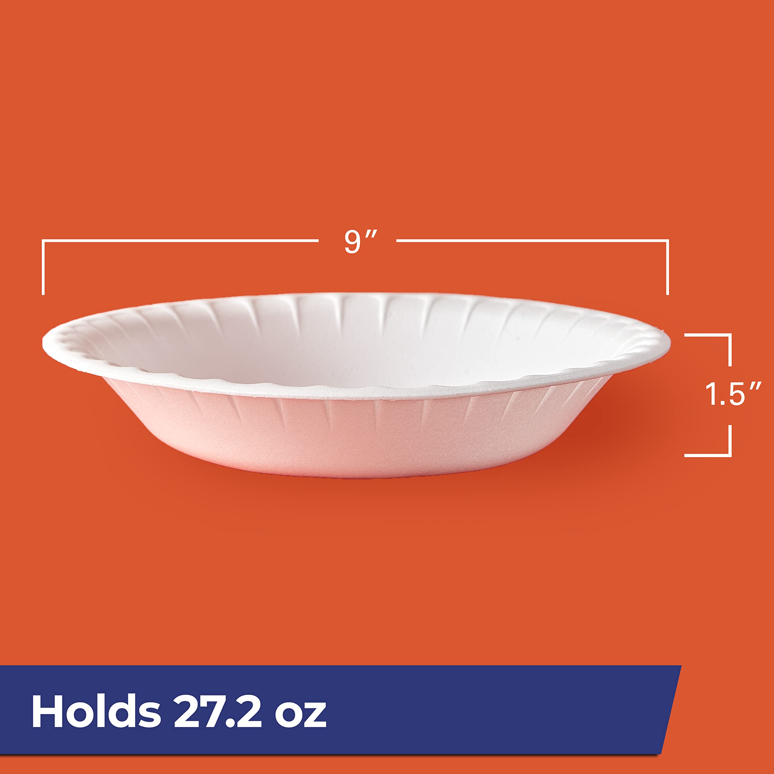 Hefty Everything Bowl, 9 Inch Diameter, 27 Ounce Capacity, 20 Count ...