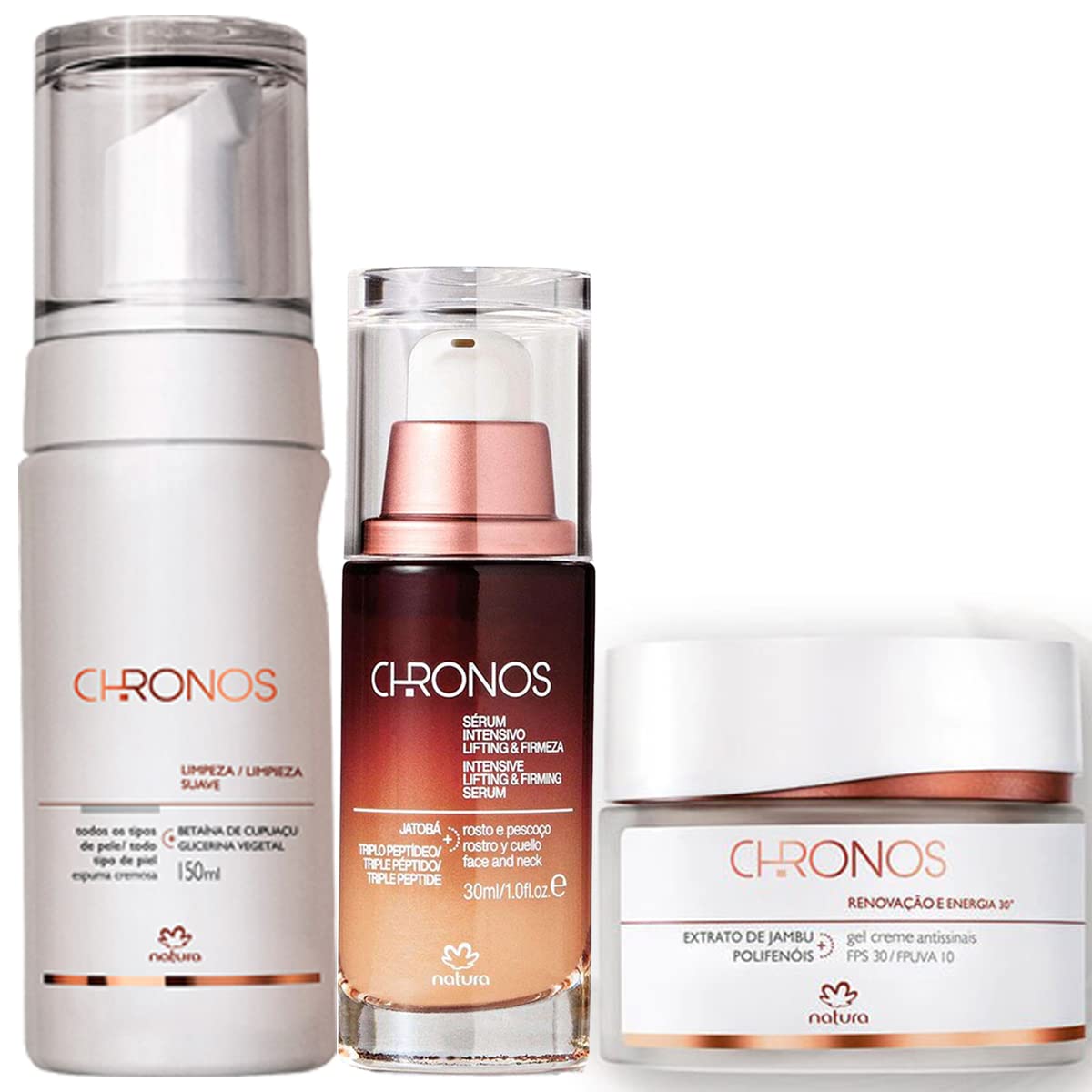 Conjunto Sistema Natura Chronos Intensivo Lifting & Firmeza 30+ Dia ...