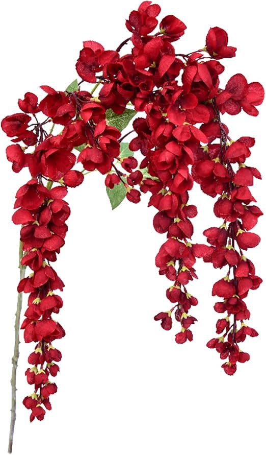 Amazon.com: Firlar Red Artificial Wisteria Hanging Vines Garland - 2 ...