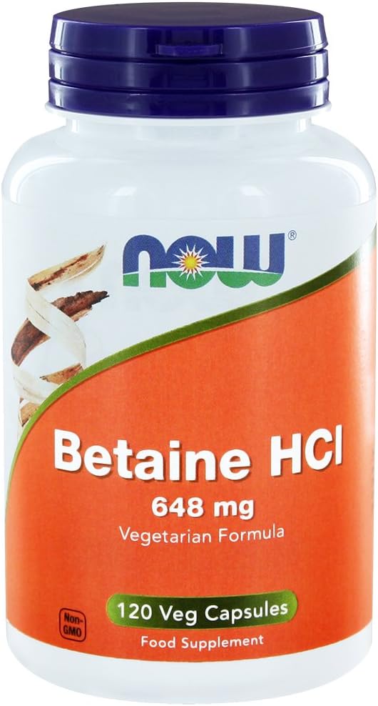 Betaine HCl 648 mg with 150 mg Pepsin 120 Veg Capsules : Amazon.co.uk ...