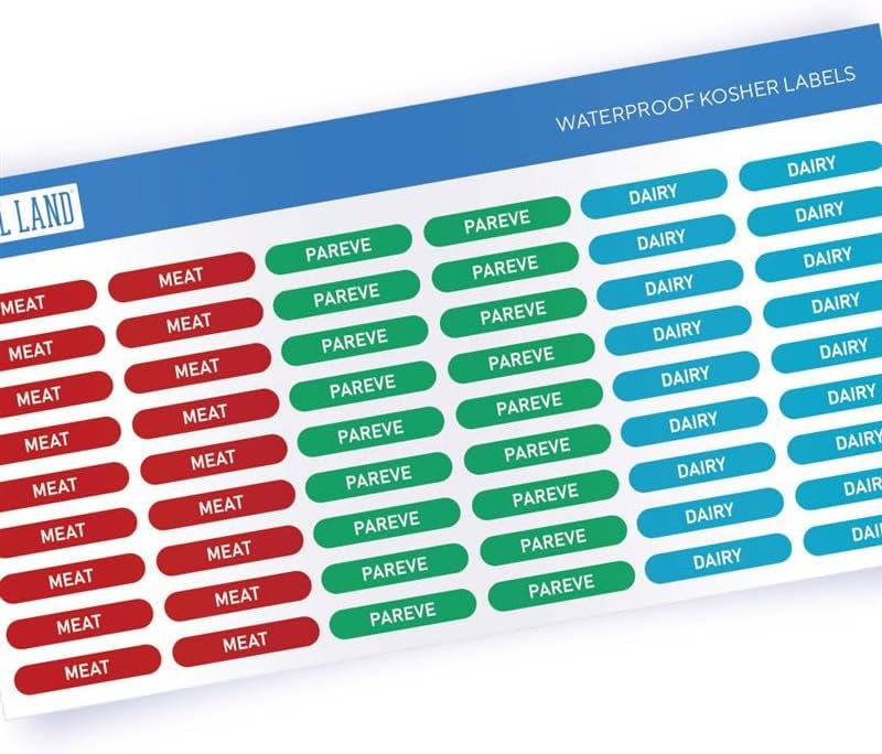 Amazon.com: 36 Meat Red Kosher Labels - Oven Proof up to 500 ...