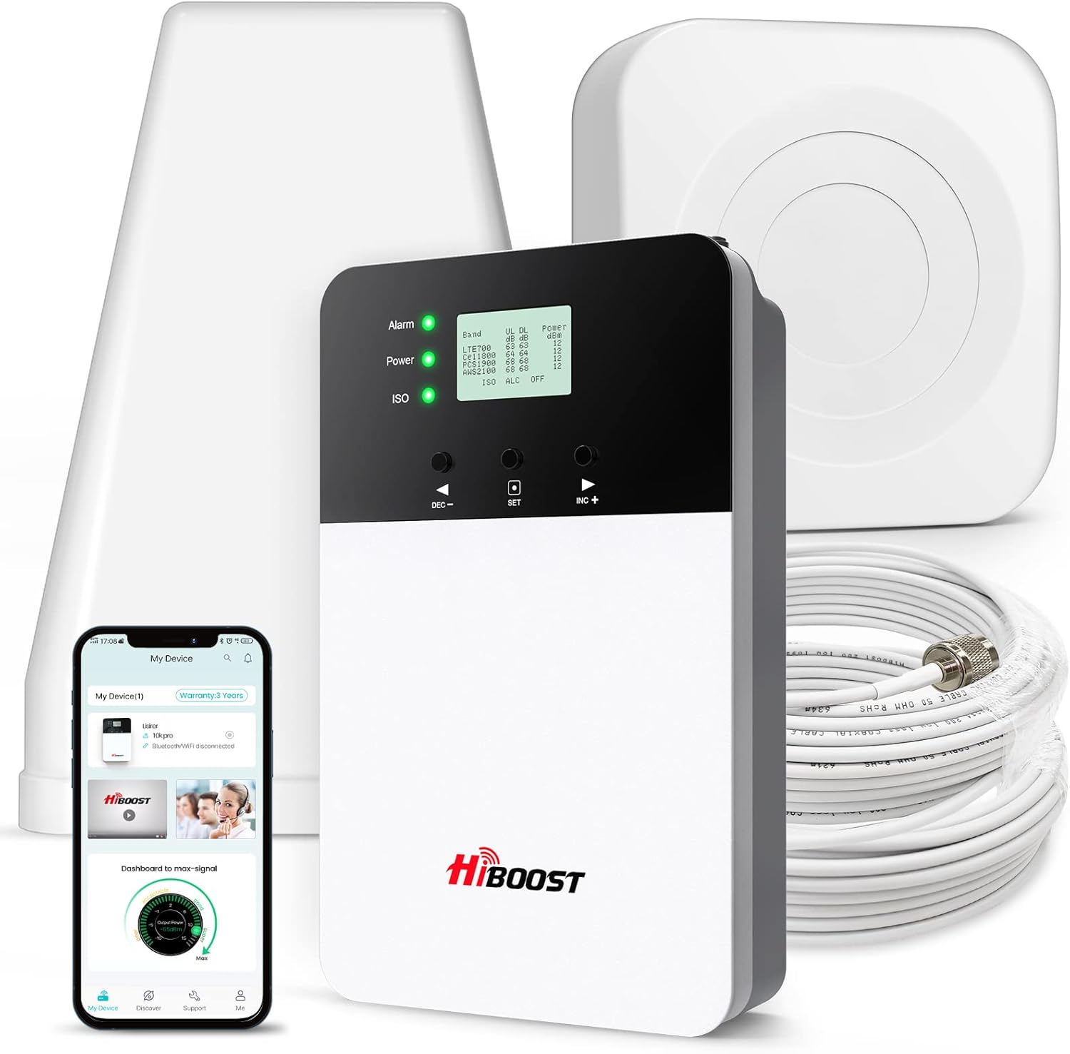 Amazon.com: HiBoost Cell Phone Signal Booster, Cover 8000 sq ft with 2 ...