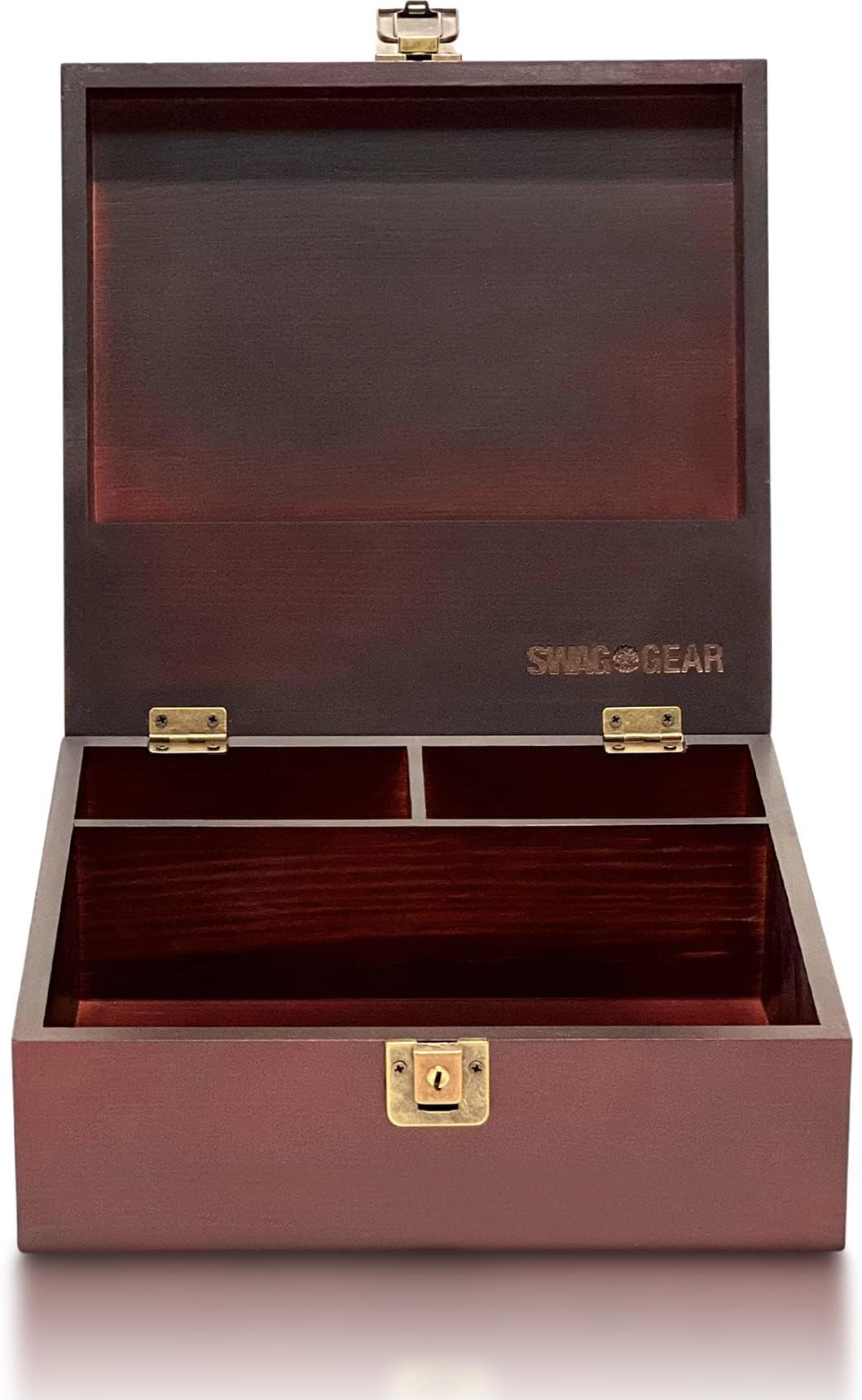Amazon.com: Wooden Storage box with Compartments and Key Lock - Locking ...