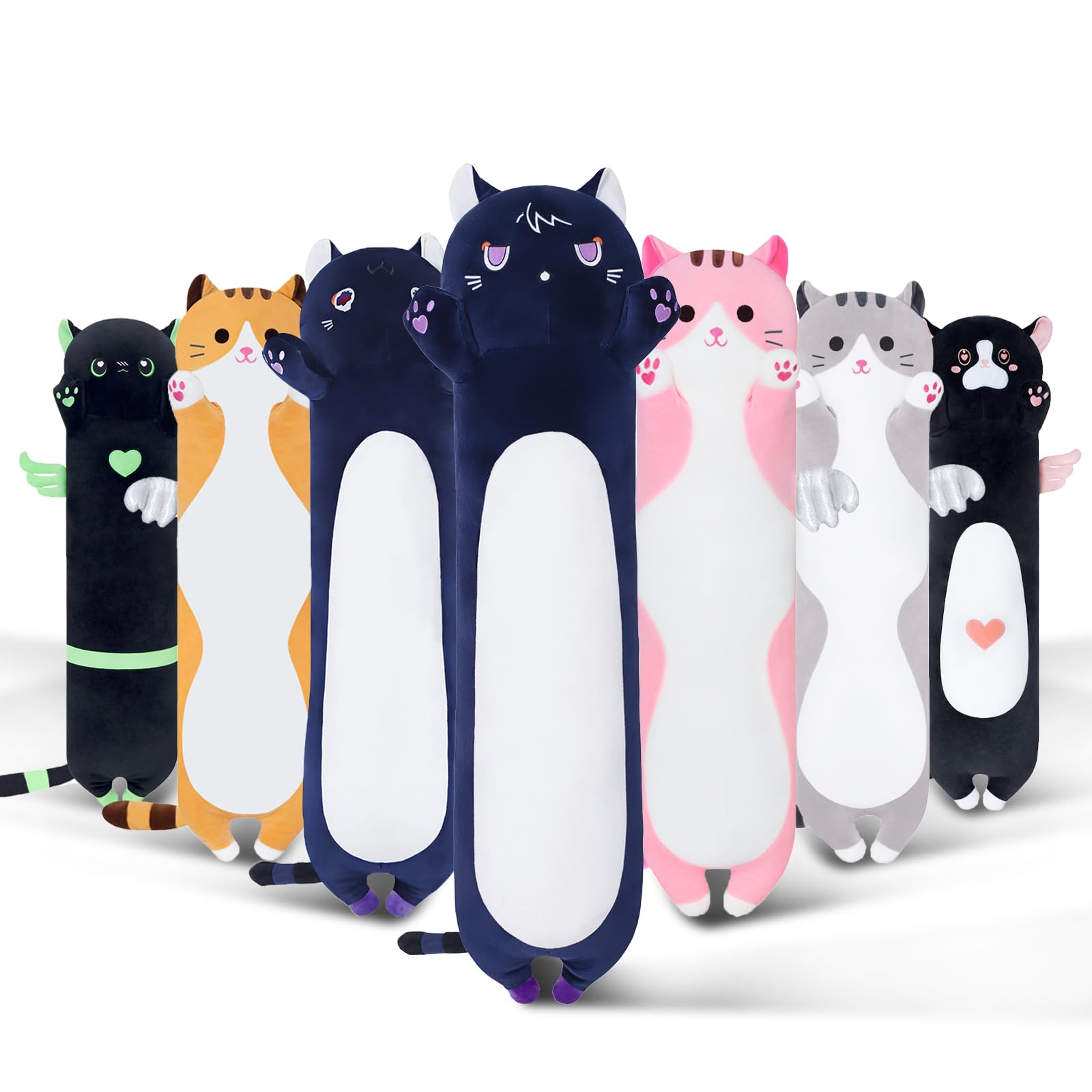 Amazon.com: Sausudols Long Cat Plush Body Pillow, Soft Cat Plush Toy ...
