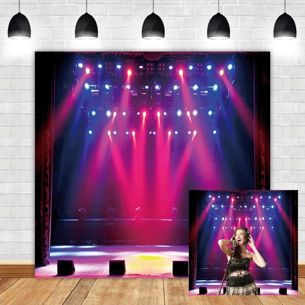 Amazon.com : Leyiyi 10x10ft Stage Spotlight Backdrop Concert Live ...
