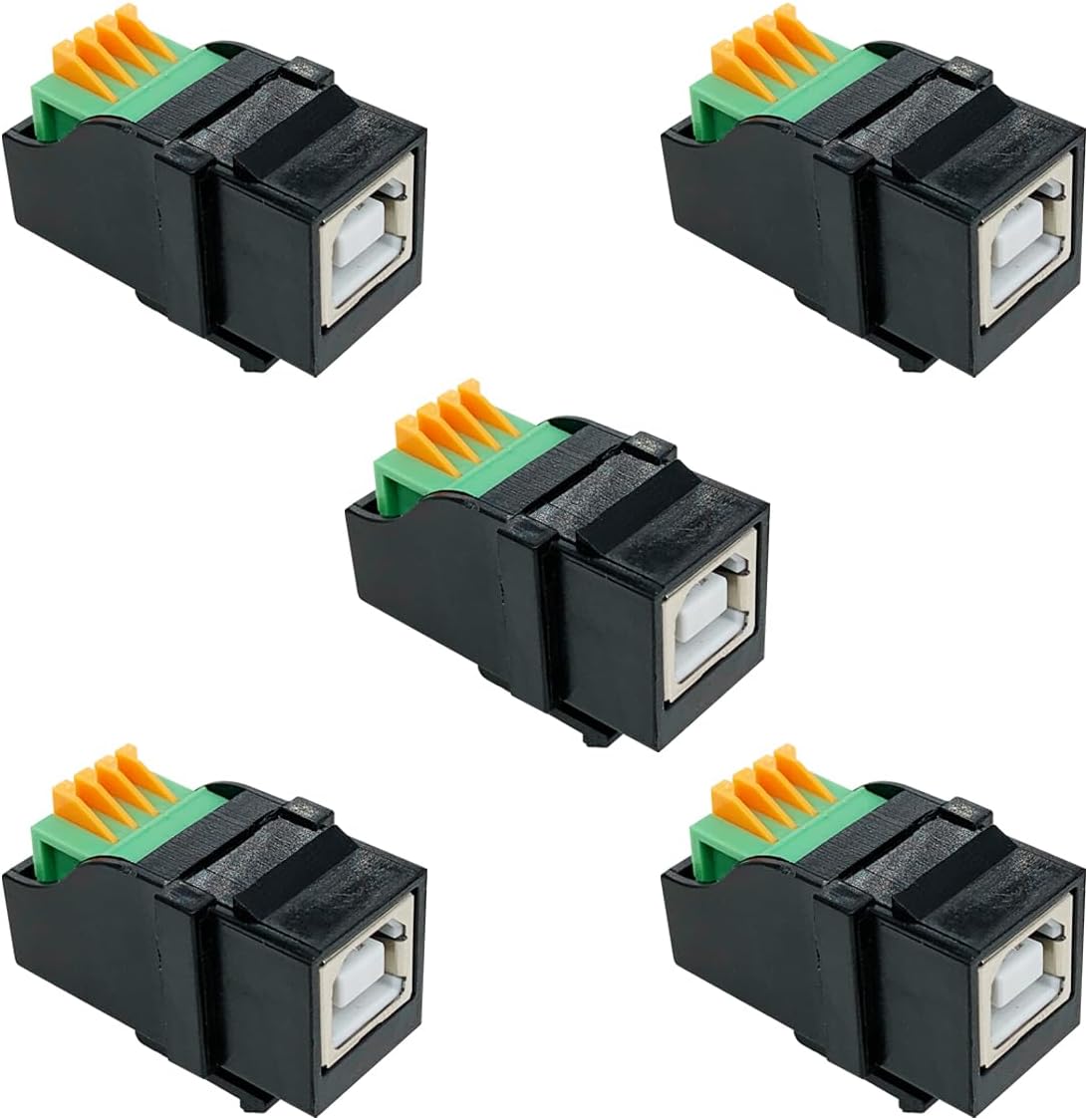 Amazon.com: Jienk 5Pcs USB 2.0 Type-B Female Crimp Connector, D-Type ...