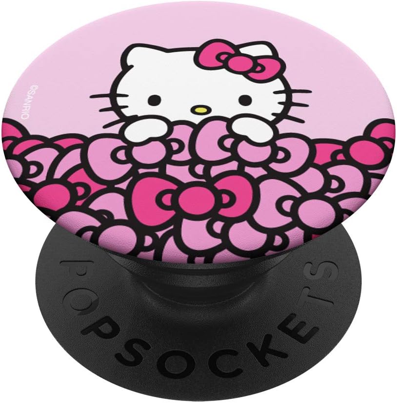 Amazon.com: Hello Kitty Pink Bows PopSockets PopGrip: Swappable Grip ...