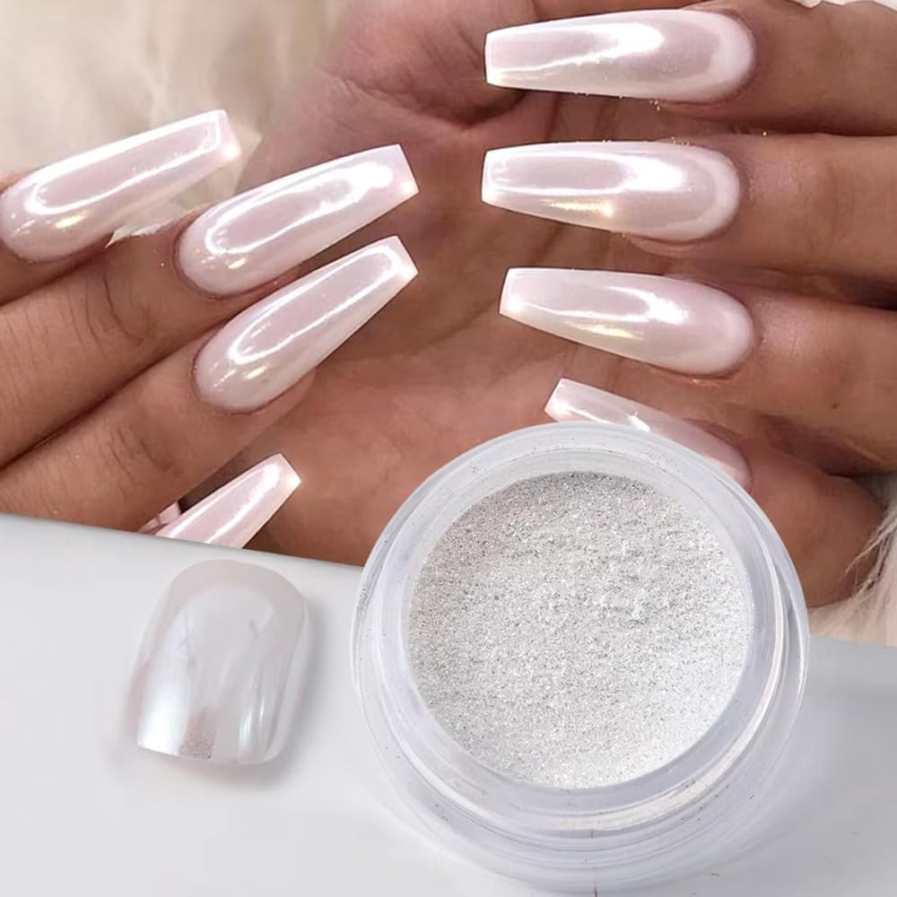 Amazon.com: 1Box Nail Glitter Peacock Pearl Nail Powder Shimmer Glitter ...