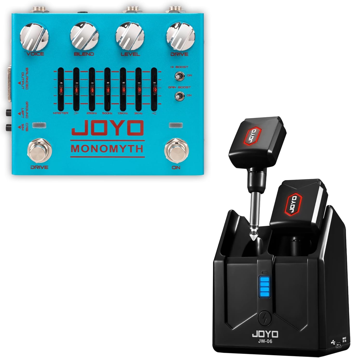 Amazon.com: JOYO JW-06 5.8GHz Wireless Guitar System with Charging Case ...