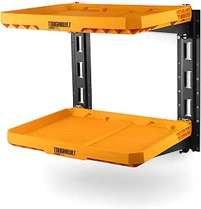 Amazon.com: ToughBuilt 2-Shelf Storage, Wall Mounted Garage Organizer ...