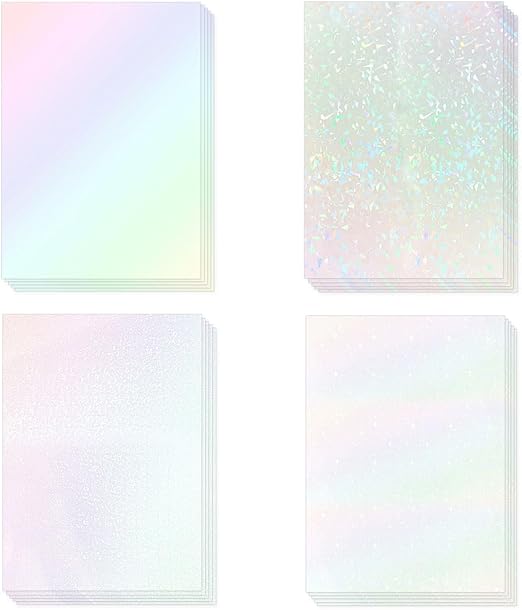 Amazon.com: 20 Sheets Holographic Sticker Paper A4 Size Vinyl ...