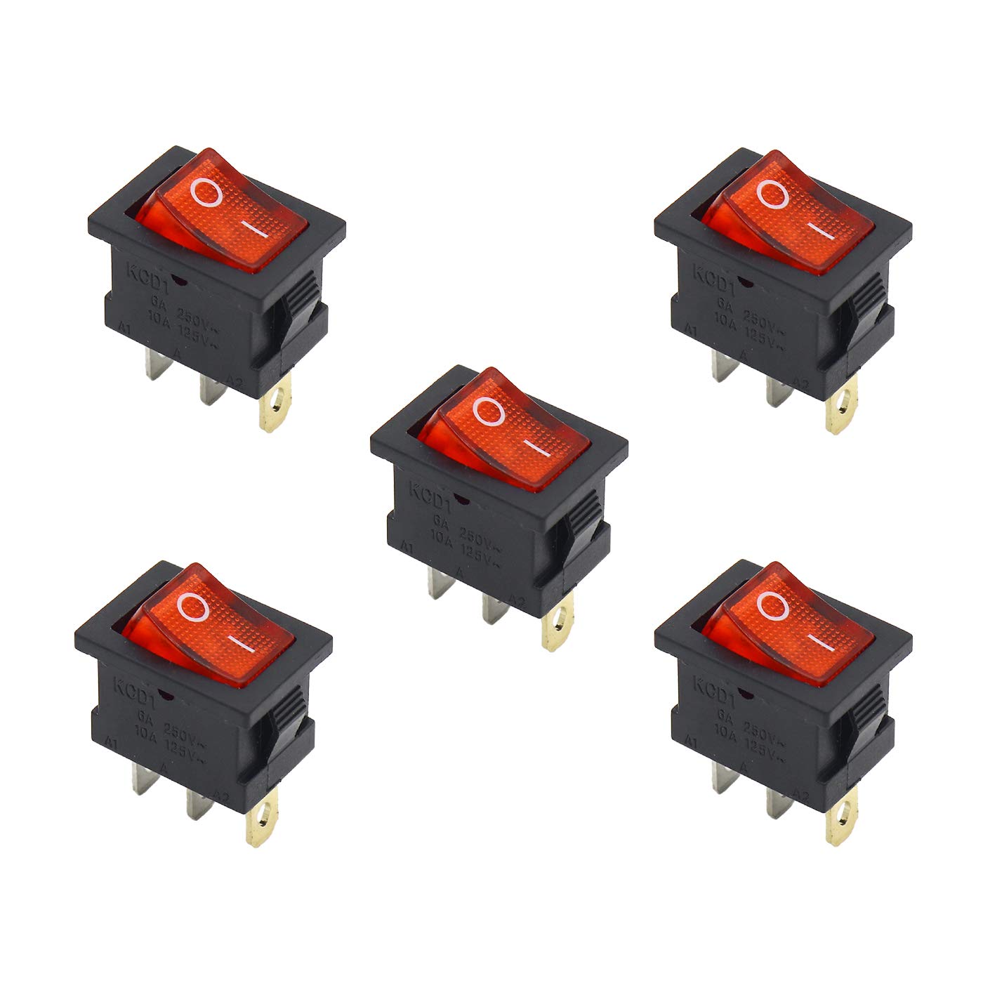 Electronic Spices KCD1-104 10a 250v Ac Red Color 4 Pin Dpdt Small ...