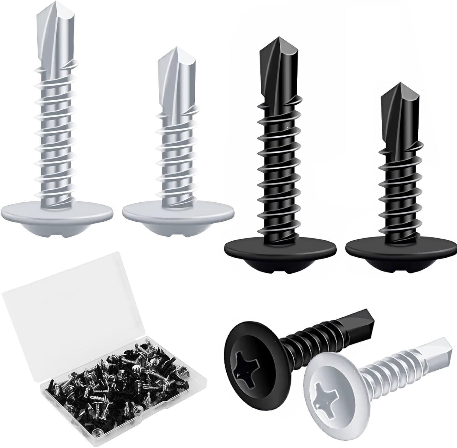 NALACAL 120 Pcs Self Drilling Screws, Stainless Steel Screws Set ...