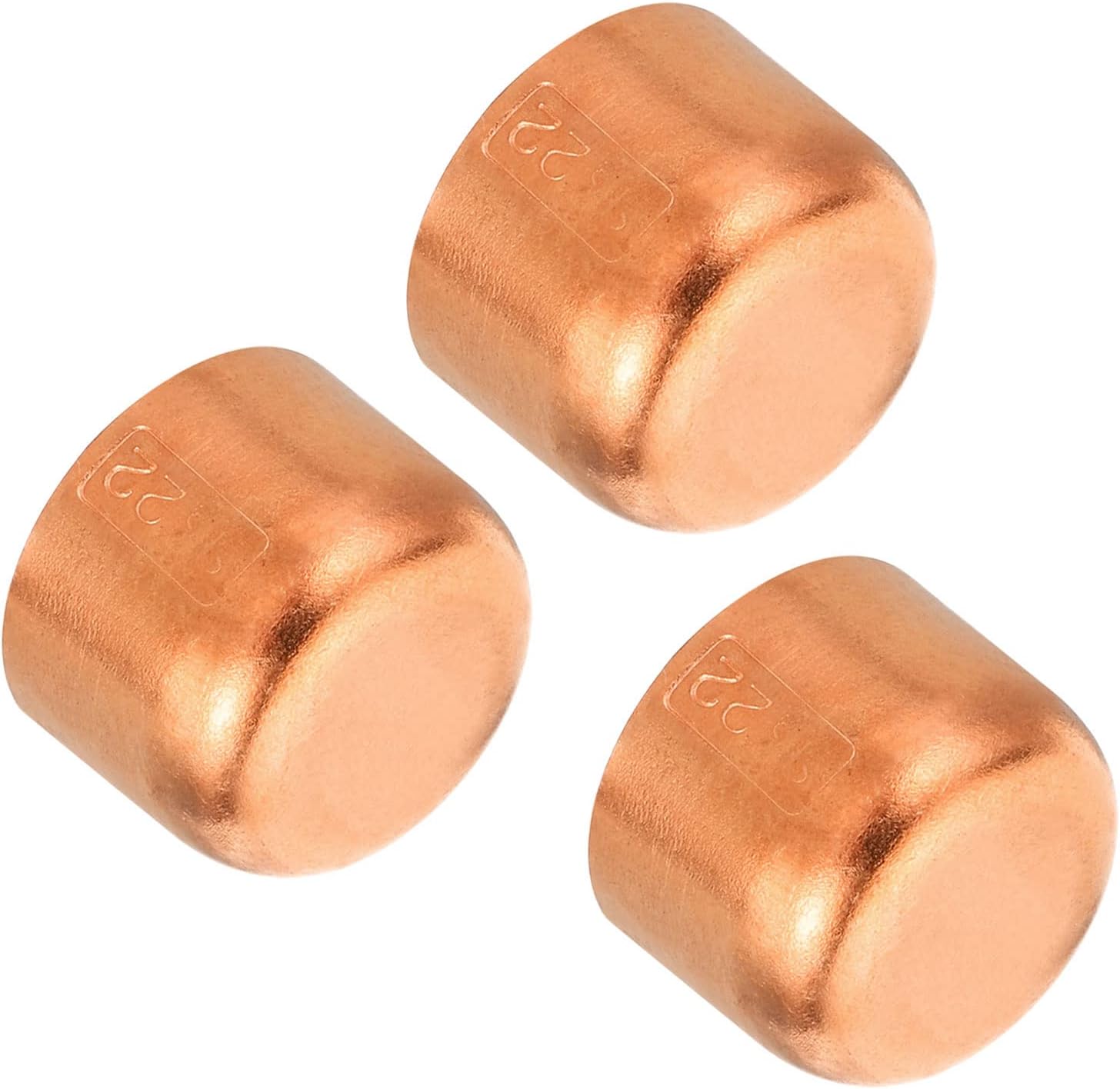 Amazon.com: PATIKIL 7/8 Inch ID Copper Pipe End Cap, 3 Pack Copper ...