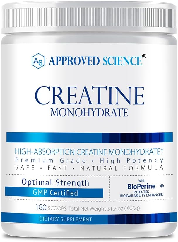 Amazon.com: Approved Science Creatine Monohydrate Powder with BioPerine ...